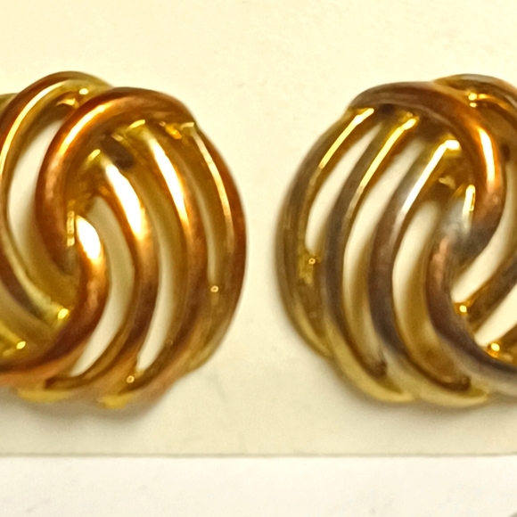 Vintage | Jewelry | Nwt Golden Circle Wire Wrap Studded Post Style ...